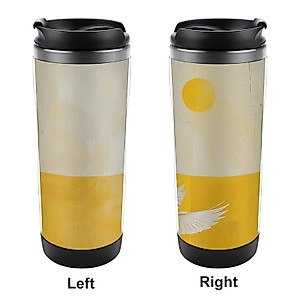 13 Oz Travel Mug A White Dove Flies By Stainless Steel Double Wall Vacuum Leak Proof Insulated Tumbler with Lid Hot And Cold Beverage Holder for Travel Picnic Outdoor