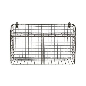 Spectrum Diversified Vintage Double Bin with Shelf Wall Mount Storage Industrial Gray