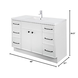 Cutler Kitchen and Bath Manhattan 48" Wood/Marble Bathroom Vanity - White
