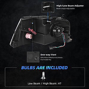 AUTOSAVER88 LED DRL Headlights Assembly Compatible with 2004-2008 04-08 FORD F150 Headlamp Replacement Pair Black Housing (NOT Compatible with 2004 F150 Heritage/Flareside Beds Models)