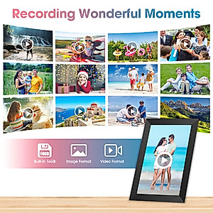 WiFi 10.1'' Digital Picture Frame with 1280x800 Resolution, Touchscreen Digital Photo Frame Share Photos and Videos Remotely via APP - Gift Guide for Christmas