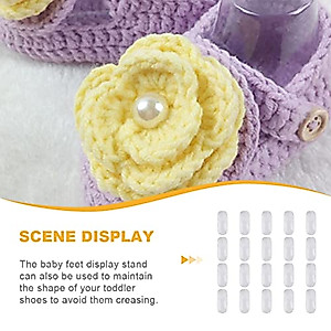 Clear Baby Feet Display Showcase: 20 Pairs Plastic Kids Shoe Trees Toddler Booties Shaper Stand Shoes Kids Socks Holder Supports