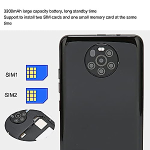 Zyyini Mate48 Pro Unlocked Phone, 5.45inch Full Screen Face Recognition Smartphone, Dual SIM, 2G/32G, Dual Camera Ultrathin 3G Gaming Cell Phone for Android 6, Support 128GB Memory Card (Black)