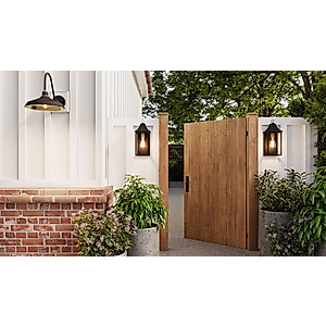 John Timberland Sunderland Traditional Outdoor Wall Light Fixture Black Warm Gold 18 1/2" Clear Glass Panels for Exterior House Porch Patio Outside Deck Garage Yard Front Door Garden Home