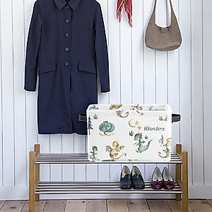 EasyeeUMe Animal Watercolor Dragon Rectangular Laundry Basket Nursery Storage Fabric Storage Bin Storage Hamper,Book Bag,Gift Baskets 1 Pack