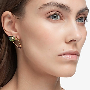 SWAROVSKI Studiosa Earrings, Green, Gold-tone plated