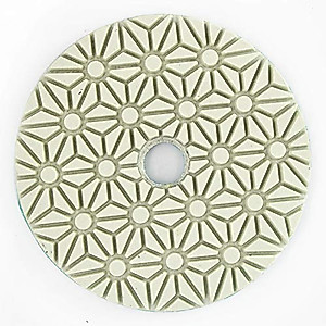 FINGLEE DT 4 inch 3 Steps Diamond Dry Polishing Pad Diamond Resin Discs for Granite Marble Quartz (5pcs Grit2)