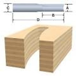 Bosch 85992M Solid Carbide 3/8-Inch x 1-1/4-Inch Straight Double Flute 1/2-Inch Shank Router Bit