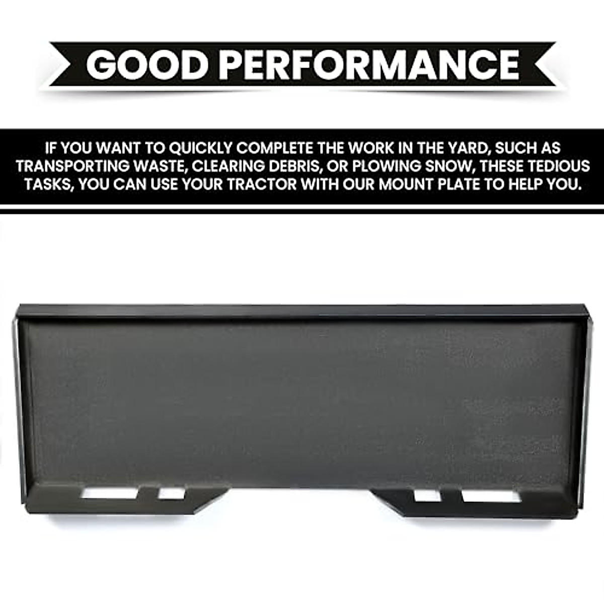 1/2" Skid Steer Mount Plate Quick Tach Attachment Loader Plate Compatible with Bobcat Kubota, with One Year Warranty