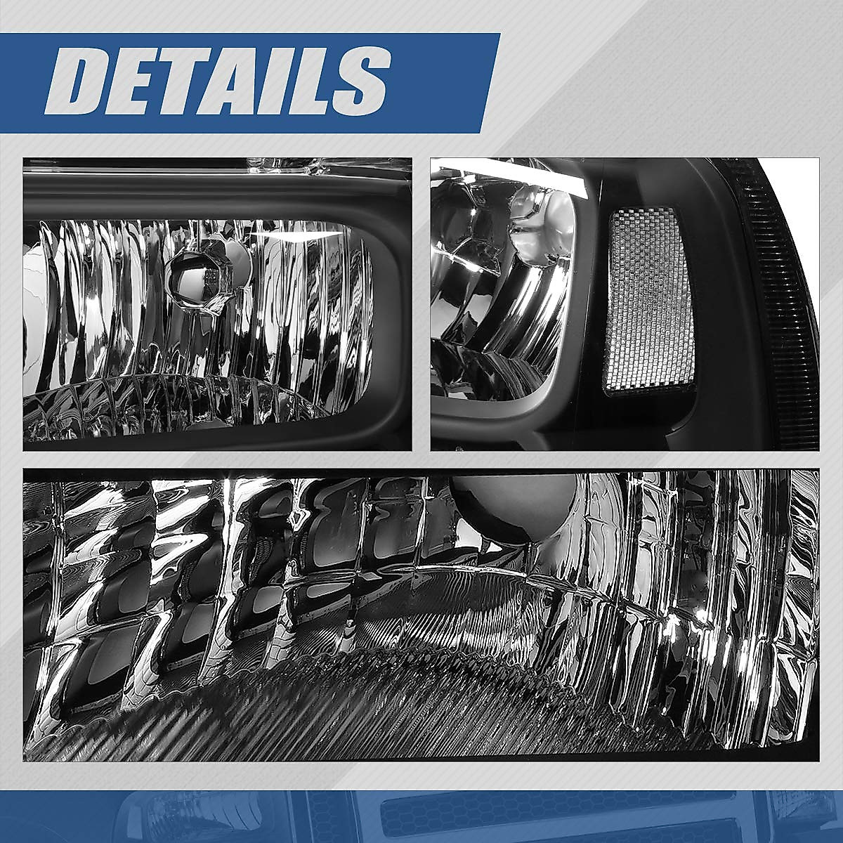 Auto Dynasty [Halogen Model Factory Style Headlights Assembly Compatible with Ford F250 F350 F450 F550 Super Duty 05-07, Driver and Passenger Side, Black Housing Clear Lens