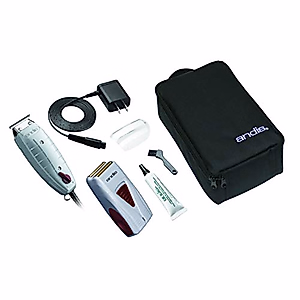 Andis 17195 Finishing Combo T-Outliner Trimmer & Pro Foil Lithium Titanium Shaver - Professional Hair Clippers and Trimmer Kit for Men