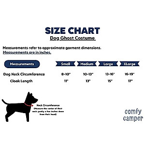 ComfyCamper Dog Ghost Costume for Small Medium and Large Dogs Puppies and Cats, Medium, White