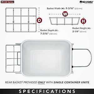 Rev-A-Shelf RV-12KD-17C Single 35 Quart Kitchen Cabinet Pull-Out Trash Can Waste Bin Container with Rear Storage and Chrome-Plated Wire Bottom Mount