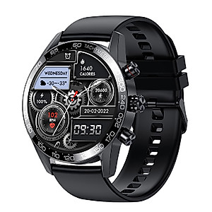 A ALPS Smart Watches for Men, Fitness Tracker with GPS and Pedometer, Dial/Receive Call Sports Watch, Blood Pressure/Heart Rate/Sleep Monitor, 1.3'' Full Touch Big Screen, Android and iOS Compatible