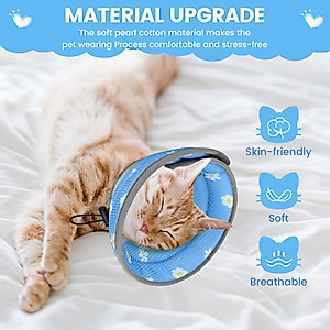 HAPPY HACHI Cat Cone Collar, Adjustable Cat Recovery Collar, Soft Pet Cone After Surgery Recovery Lightweight Elizabethan Collars for Kitten Puppy Anti Scratch