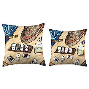 Cuba DD Co Cuba Mi Abuelo Dominos Cuban Cigar Artist Throw Pillow, 16x16, Multicolor