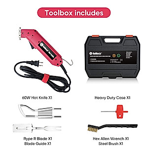 RoMech Rope Cutter Fabric Cutter - Pro Electric Hot Knife Heat Sealer with Non-adjustable Power (60W) - Cutting Tool Kit- with Blades & Accessories (RM-017)