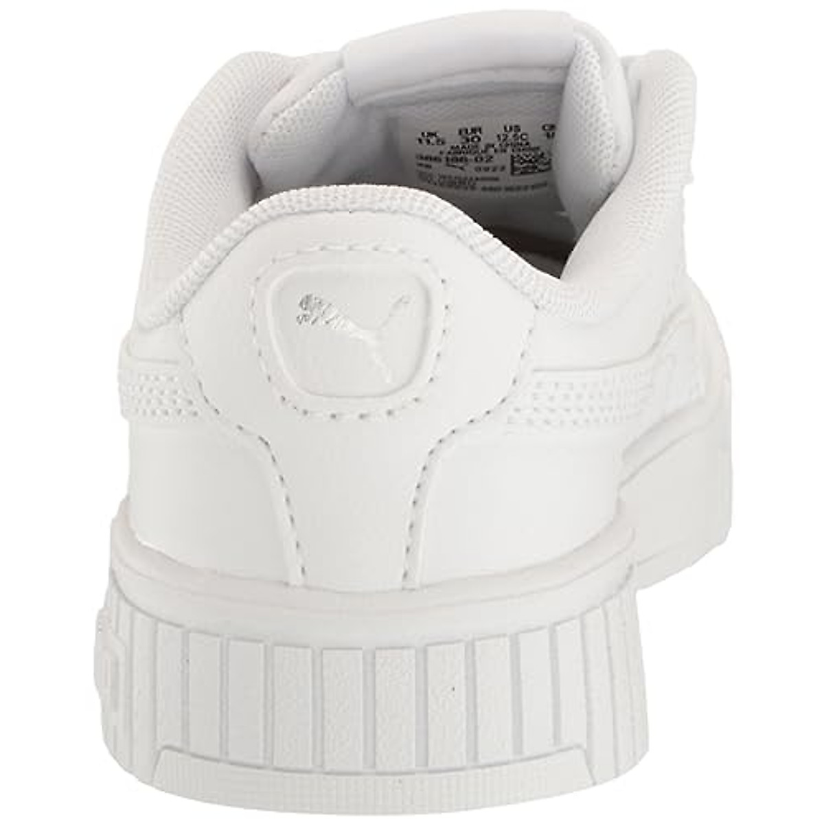 PUMA Carina Sneaker, White White Silver, 3 US Unisex Little Kid