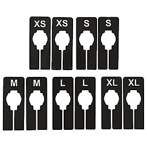 NAHANCO QSDBWKIT1, Black Rectangular Clothing Size Dividers with White Print for XS-XL, Kit of 10 (5 Sizes of 2 Each)