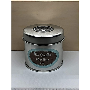 Root Beer 8 oz Tin Jar Pure Soy Wax Candle Hand Poured in the USA