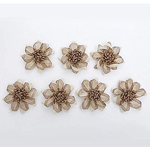 9 Pcs 3.15 Inch Vintage Jute Burlap Flowers Handmade Burlap Rose Flowers Jute Twine Burlap Flowers Rustic Lace Rose for DIY Handmade Floral Crafts Making Home Wedding Party Decoration