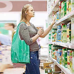 CQT Reusable Grocery Bags Foldable Shopping Bags 6 Pack XLarge 50LBS Tote Bags Machine Washable Eco-Friendly Polyester