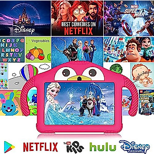 Kids Tablet, 7 inch Tablet for Kids 3GB RAM 32GB ROM, Android 11 Tablet with WiFi, Bluetooth, GMS, Parental Control, Shockproof Case, Google Play, YouTube, Netflix