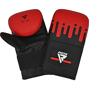RDX Bag Gloves for Heavy Punching Training, Maya Hide Leather Punch Mitts for Boxing, Muay Thai, Sparring, Kickboxing, Martial Arts, MMA, Ideal for Thai pad, Focus Pads, Double End Speed Ball Workout