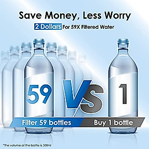 Waterdrop 200-Gallon Long-Life 40-Cup Large Water Filter Dispenser with 1 Filter, for Home and Office, 5X Times Lifetime, Reduces Chlorine, PFOA/PFOS and More, BPA Free, Black