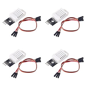 Coliao 4pcs DHT22/AM2302 Temperature and Humidity Sensor Module Digital Temperature Humidity Monitor Sensor with Cable Replace SHT11 SHT15 for Electronic Practice DIY