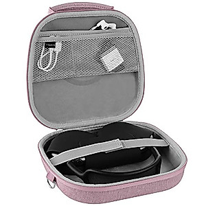 Geekria NOVA Shield Headphones Case, Compatible with AirPod Max Headphones Case, Replacement Hard Shell Travel Carrying Bag with Room for Smart Case and Accessories Storage (Pink)