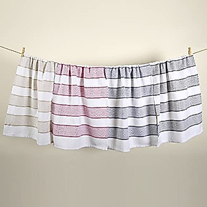 Country Maison Stripe Kitchen Towels | Pack of 6 | 18 x 28 Inches | Highly Absorbent |100% Cotton Dish Towels | Tea Towels | Bar Towels | Blue