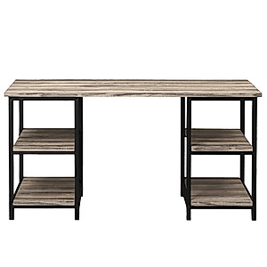 yoptote, Trestle, Modern Simple Style Study Work Game, Workstation Home Office Table Computer Desk, Gray