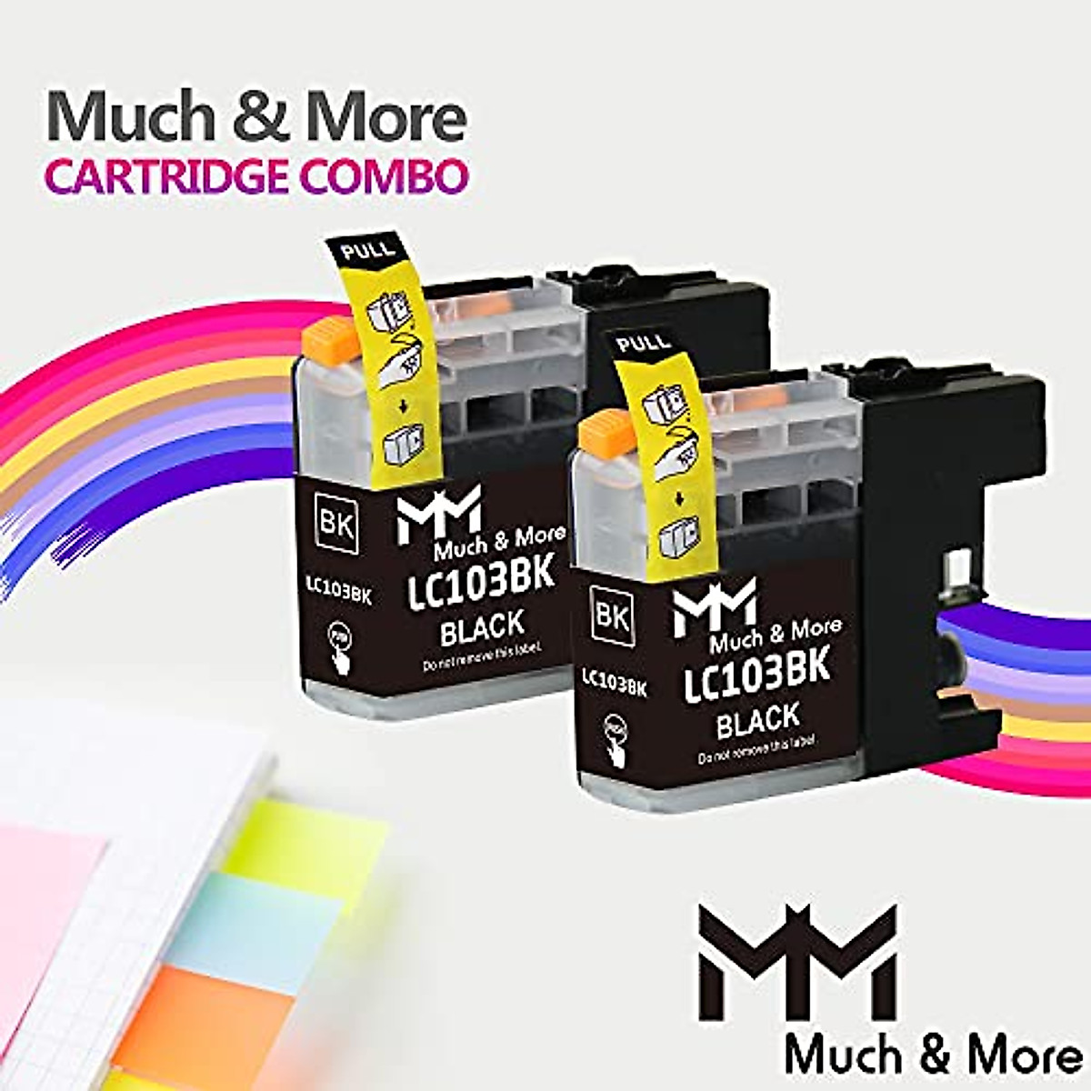 MM MUCH & MORE Compatible Ink Cartridge Replacement for Brother LC-103XL LC103XL LC103 XL LC103BK High Yield for DCP-J4110DW DCP-J152W MFC-J285DW MFC-J870DW MFC-J245 MFC-J4310DW Printer(Black, 2-Pack)