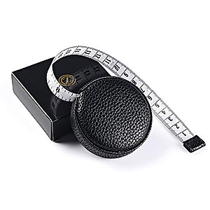 3m/120" Tape Measure Body Measuring Tape for Body Cloth Tape Measure for Sewing Fabric Tailors Medical Measurements Tape Dual Sided Leather Tape Measure Retractable (Black, 1 Pack)