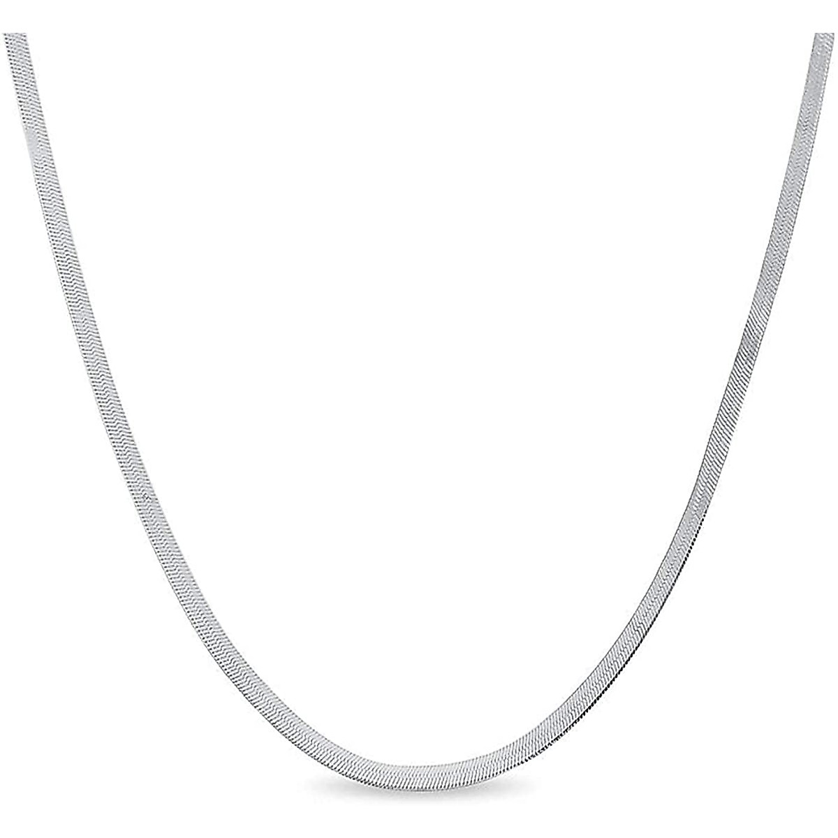 Verona Jewelers Sterling Silver 3.3MM Herringbone Flat Snake Magic Chain -925 Vintage Shiny Anklet and Necklace Chain for Men and Women (19)