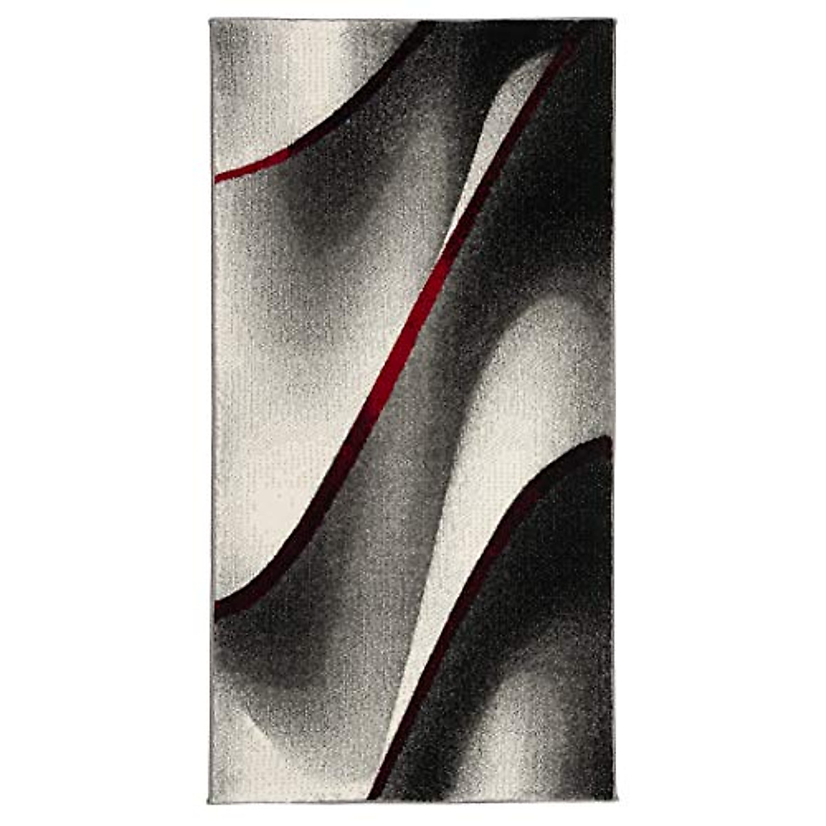SAFAVIEH Hollywood Collection Accent Rug - 2'7" x 5', Grey & Red, Mid-Century Modern Design, Non-Shedding & Easy Care, Ideal for High Traffic Areas in Entryway, Living Room, Bedroom (HLW712K)