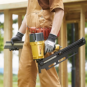 KingOu NR2183 21 Degree Aluminum Magazine, Pneumatic Framing nail gun, 2-Inch up to 3-1/4-Inch Plastic Collated Full Head Framing Nails, Framing, Wooden House Building, Fencing