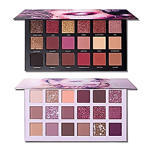 2Pcs UCANBE Twilight Dusk + Aromas Nude Eyeshadow Palette Makeup Set, Matte Shimmer Glitter Pressed Pearl All Highly Pigmented Blending Powder, Natural Velvet Texture Eye Shadow Kit