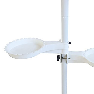 LOYALHEARTDY 6-Tier Indoor Plant Pole Spring Tension Rod Expandable Flower Pots Display Rack Stand Hanger Metal Corner Storage Shelf, Floor to Ceiling Shelf Space Saving, White