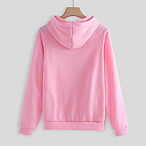 sumensumen Women Hoodies Tracksuit Long Sleeve Sweatshirts Jogger Pant,Sweatsuit with Pockets-Long Sleeve Athletic Suit Fashion Sports Suit Women-01 Pink,XX-Large
