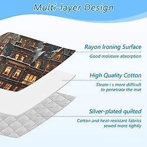 GOODOLD Christmas Town Ironing Mat Portable Travel Ironing Pad for Washer,Dryer,Table Top, Iron Board Alternative Cover, Large Heat Resistant Ironing Blanket