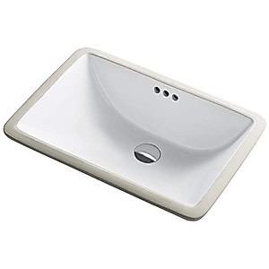 Kraus KCU-241 Elavo Bathroom Undermount Sink, 21 Inch, 24 Inch , White