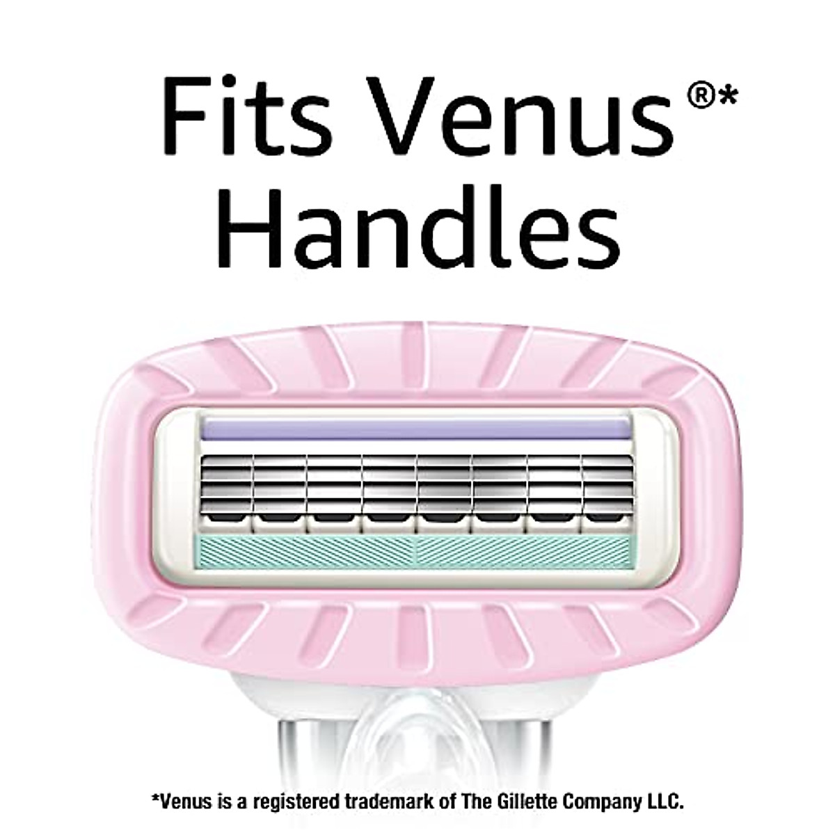 Amazon Basics Women's 4 Blade FITS Razor Refills for Women, FITS Amazon Basics FITS Handles and Venus Handles, Moisturizing Surround, 6 Refill Cartridges, 1 Pack of 6