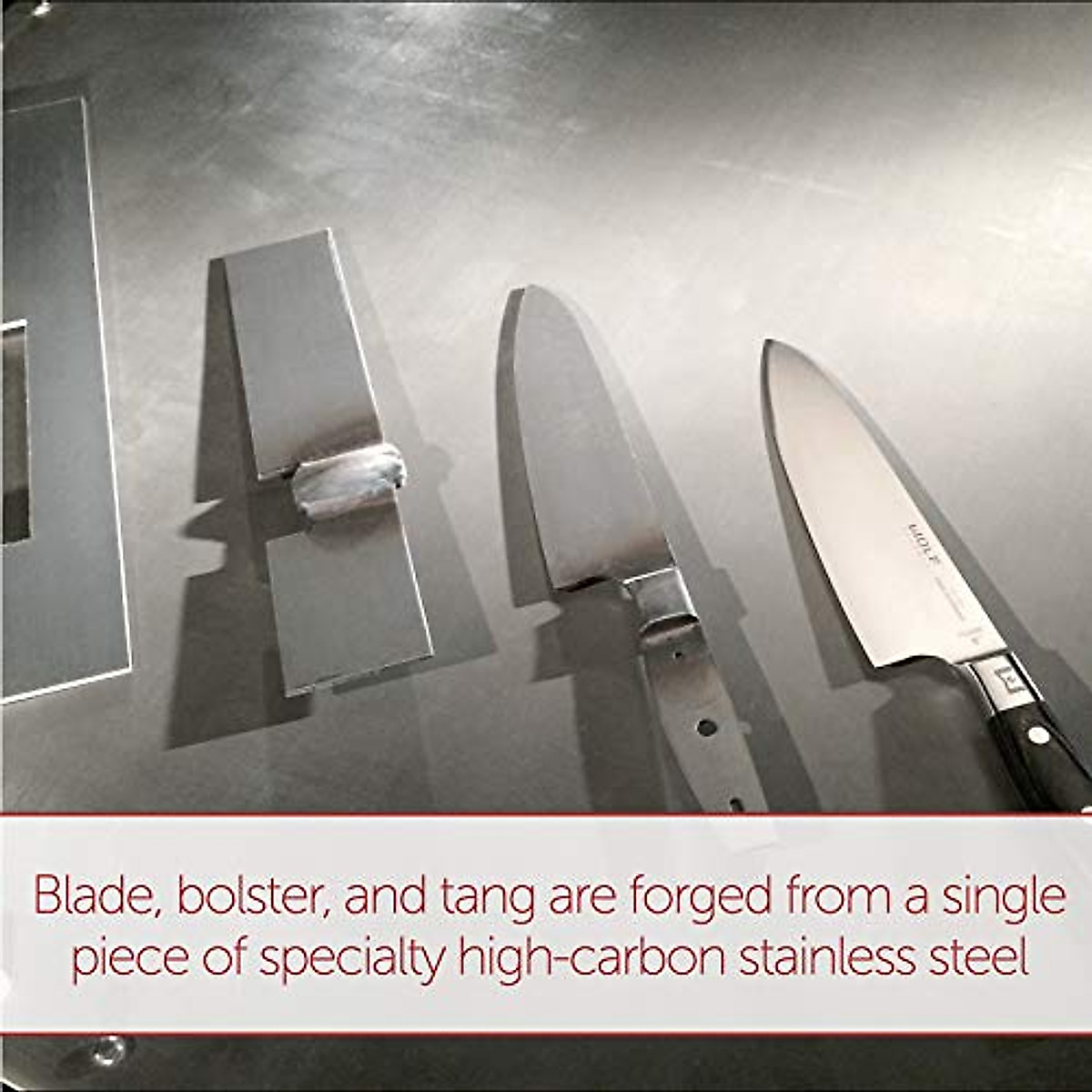 WOLF GOURMET 5.5" Serrated Knife, Ergonomic for Comfort and Control, Forged High-Carbon Stainless Steel, 12.5 Degree Angle, Durable (WGCU156S)