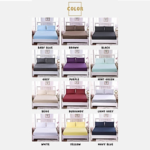 Cheap Bedding Bed Sheet Set - 4 Piece Queen - Microfiber - White and Purple Deep Pockets -King Sheets Sets Closeout - 3 PC Twin Black and Yellow - Sabanas Full Size Clearance Prime (Queen, Blue)