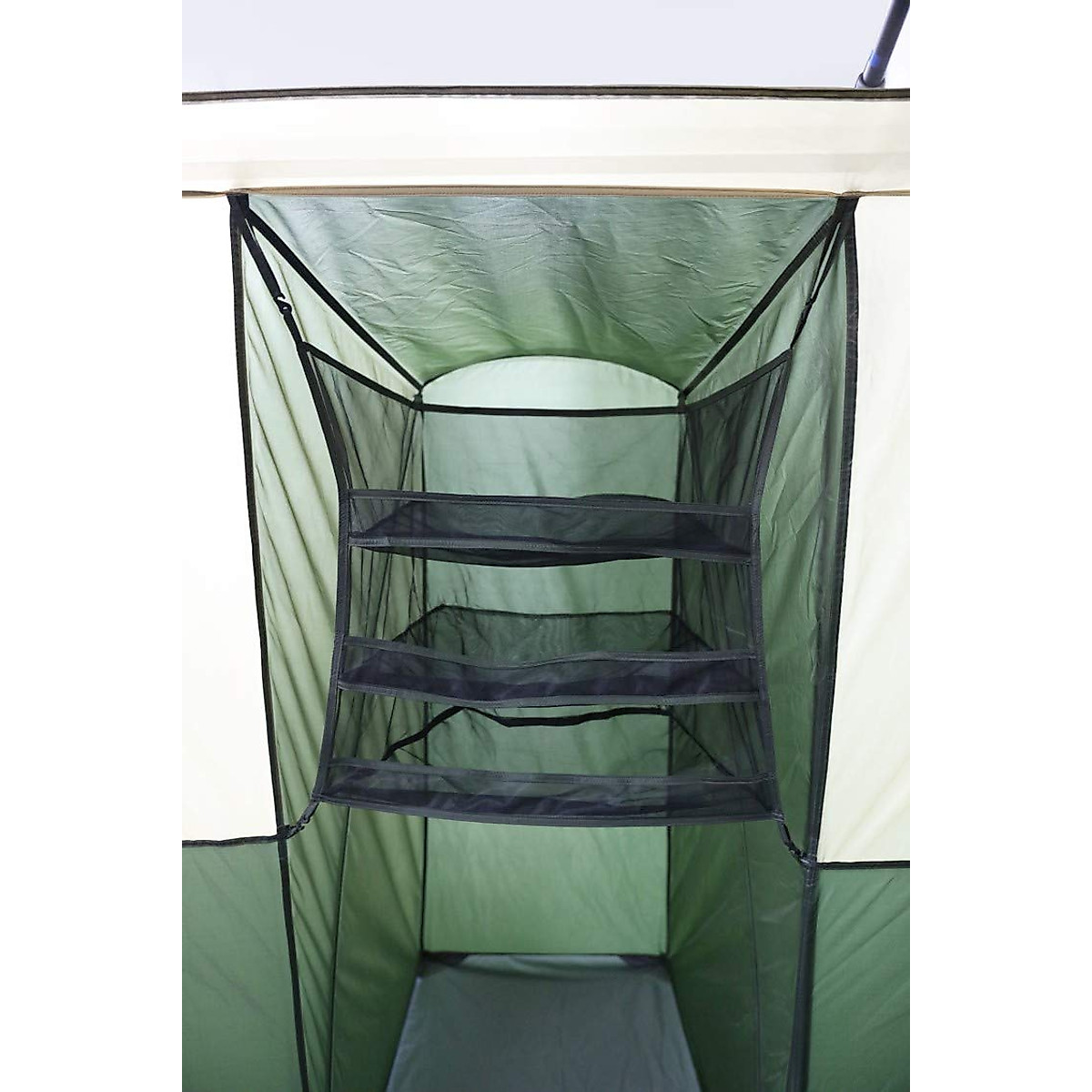 Spacious and Comfortable Ozark Trail Hazel Creek 12 Person Cabin Tent,with Two Closets with Hanging Organizers,Room Dividers,Mud Mat,E-Port and Rolling Storage Duffel for Convenience,Green