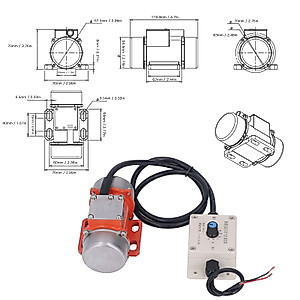 Vibration Motor, 30W 4000RPM Electric Vibrating Motor Adjustable Exciting Force Brushless DC Vibration Motor with Speed Controller for Shaker Table (DC12V)