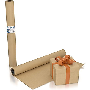 Large Brown Kraft Paper Roll - 36" x 1200" (100 ft) - Made in USA - Ideal for Gift Wrapping, Packing, Moving, Postal, Shipping, Parcel, Wall Art, Crafts, Bulletin Boards, Floor Cover or Table Runner