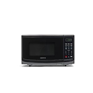 Farberware Countertop Microwave 900 Watts, 0.9 Cu. Ft. - Microwave Oven With LED Lighting and Child Lock - Perfect for Apartments and Dorms - Easy Clean Grey Interior, Retro Black